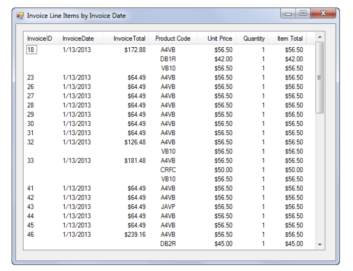 Code in C# Please Use LINQ to create an Invoice Line | Chegg.com