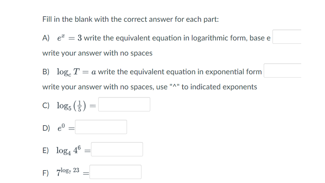 Solved Fill in the blank with the correct answer for each | Chegg.com