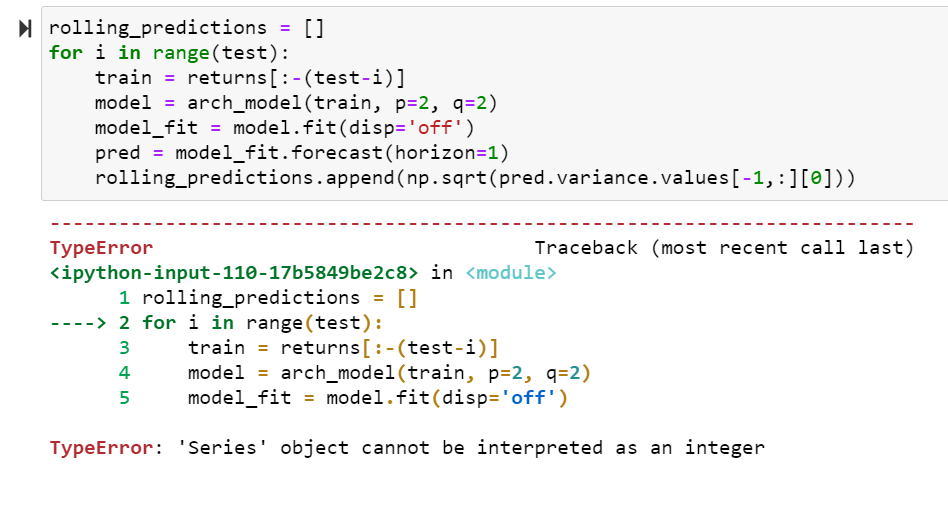 Solved I need you help with GARCH model in python I got the | Chegg.com