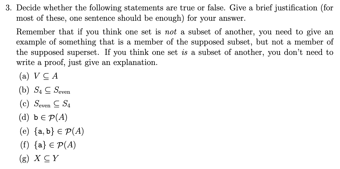 Solved For problems 1-4, use the following definitions:A = | Chegg.com