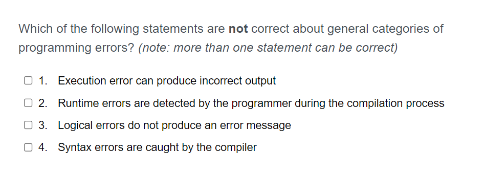 Solved Which of the following statements are not correct | Chegg.com