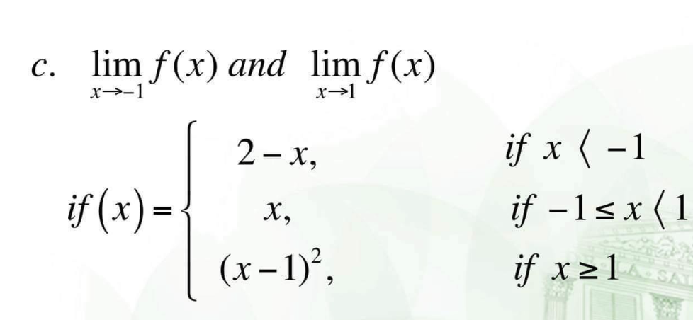 Solved - limx→−1f(x) and limx→1f(x) if (x)=⎩⎨⎧2−x,x,(x−1)2, | Chegg.com