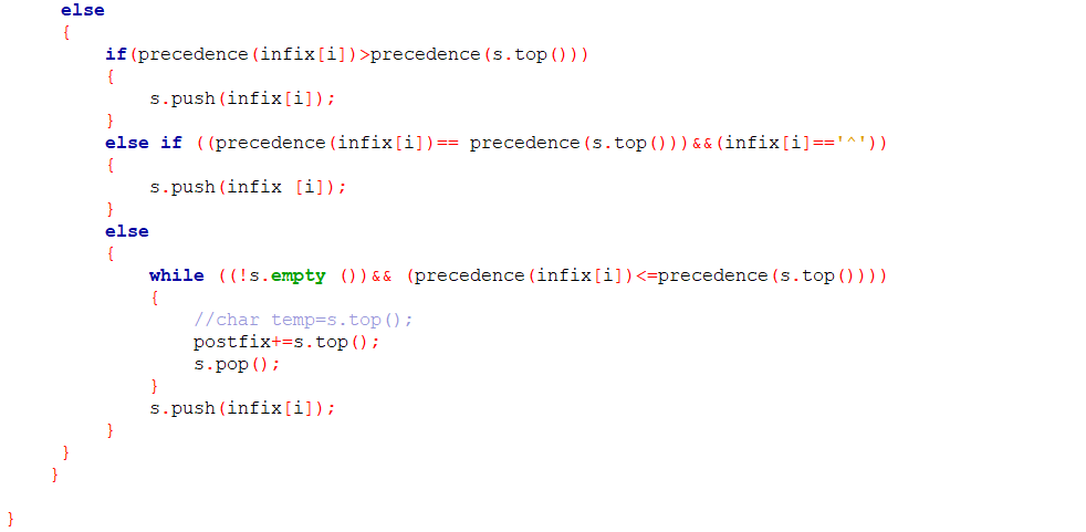 Solved This is coding for program to convert infix to | Chegg.com