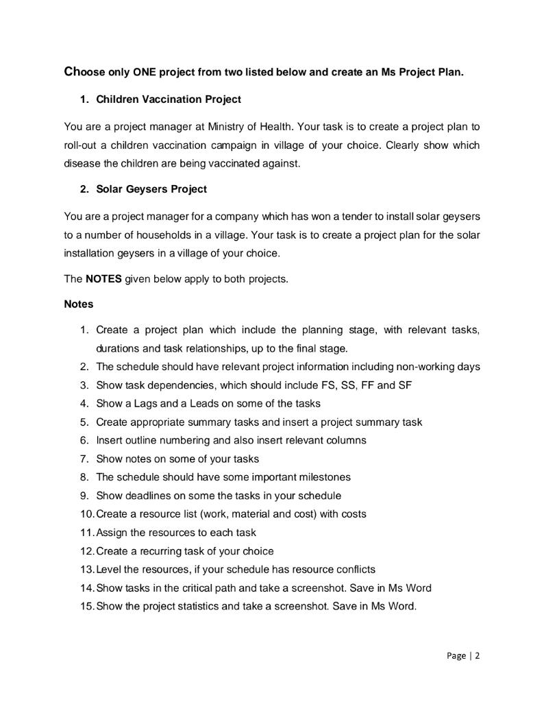 Solved Choose only ONE project from two listed below and | Chegg.com