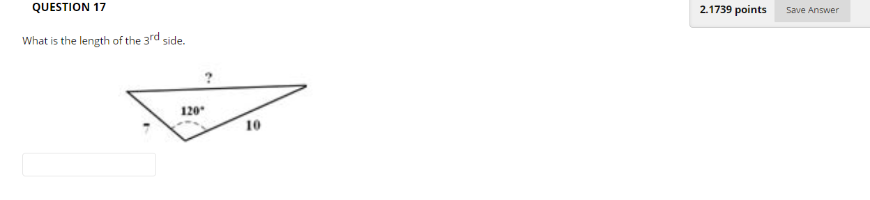 Solved What is the length of the 3rd side. | Chegg.com