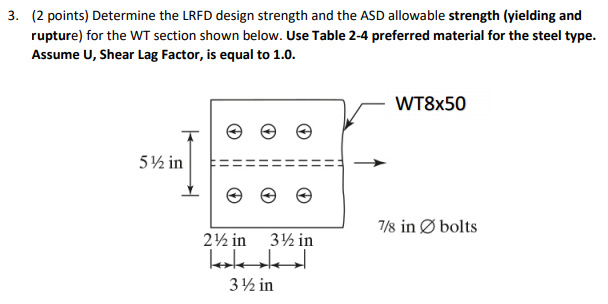 Solved 3. (2 points) Determine the LRFD design strength and | Chegg.com