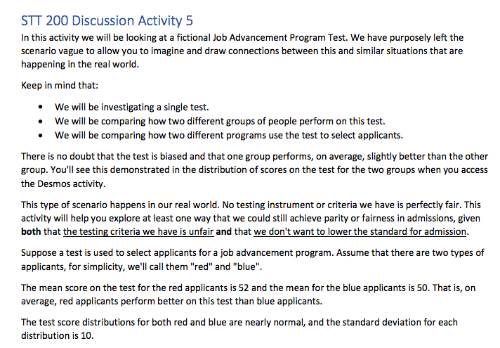 STT 200 Discussion Activity 5 In this activity we | Chegg.com