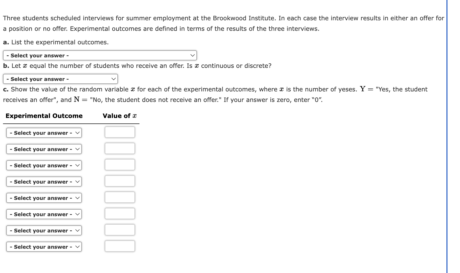 Solved Three students scheduled interviews for summer | Chegg.com