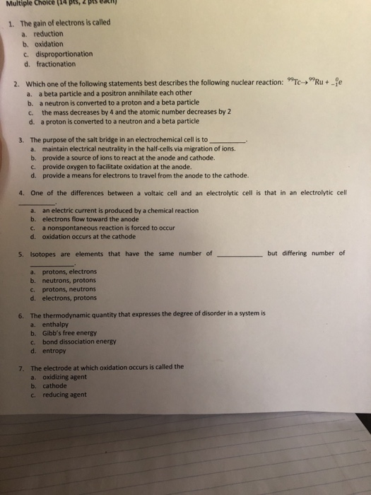 Solved Multiple Choice (44 pts, 2pts each The gain of | Chegg.com