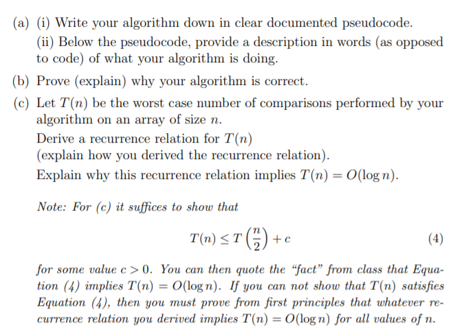 Solved Let A 1n Be An Array With N Items A Is Array A 6749