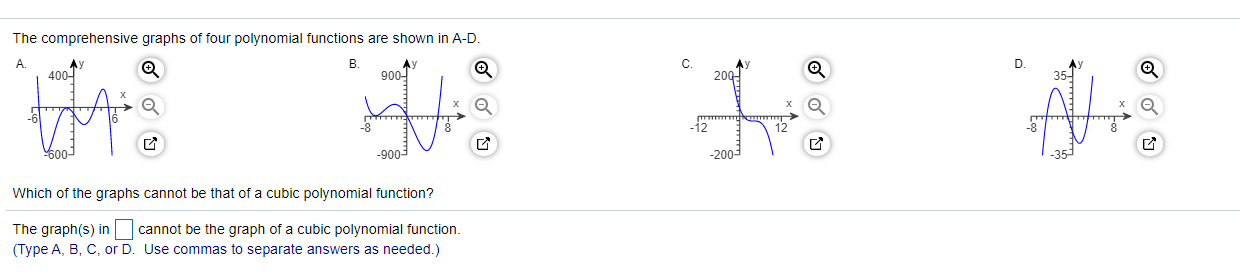 Solved The comprehensive graphs of four polynomial functions | Chegg.com