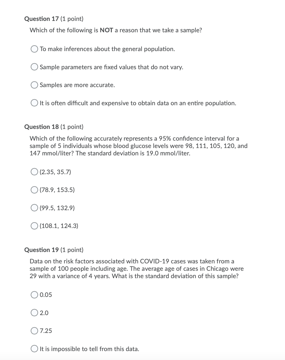 Solved Question 17 (1 point) Which of the following is NOT a | Chegg.com