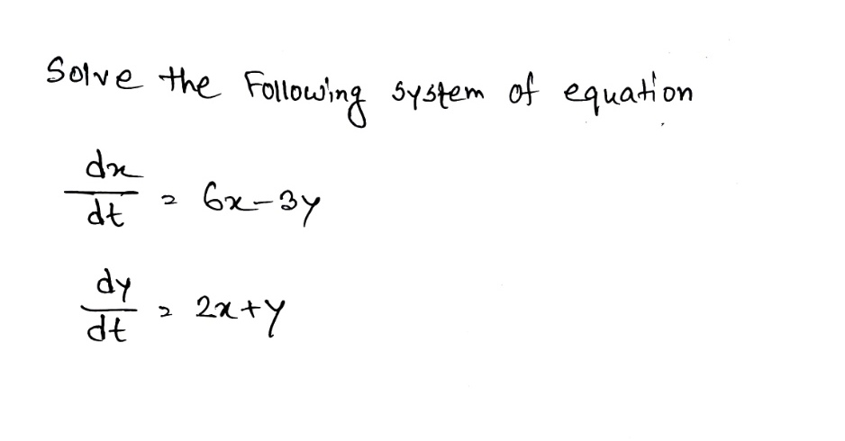 Solved Solve the Following system of equation | Chegg.com