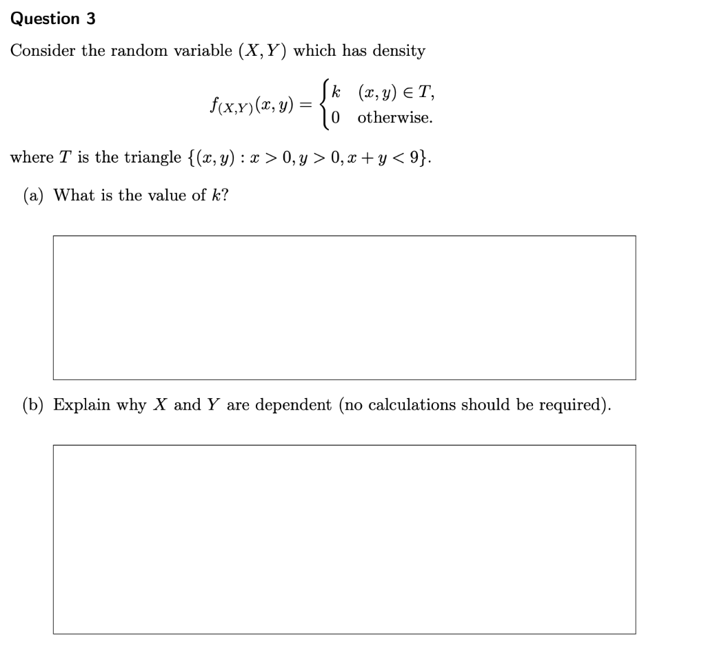 Solved Question 3 Consider the random variable (X,Y) which | Chegg.com