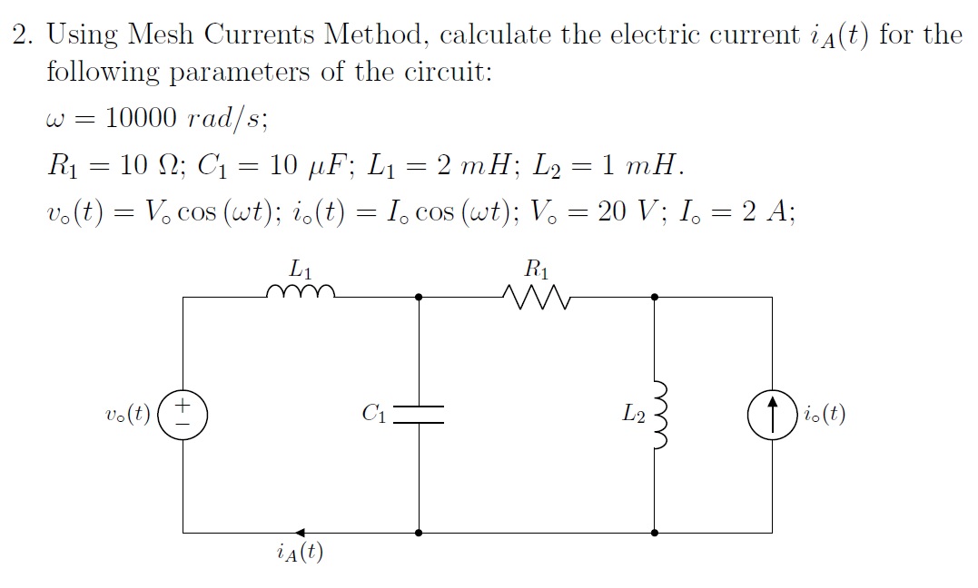 Solved 2. Using Mesh Currents Method, calculate the electric | Chegg.com