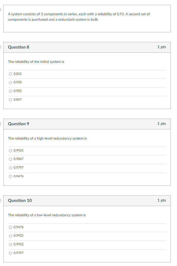 Solved A system consists of 3 components in series, each | Chegg.com