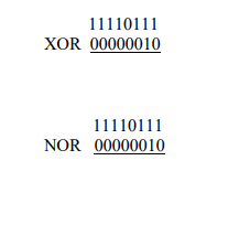 Solved 11110111 XOR 00000010 11110111 NOR 00000010 | Chegg.com