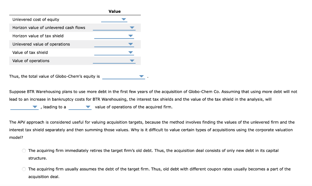 5. Merger analysis - Adjusted present value (APV) | Chegg.com