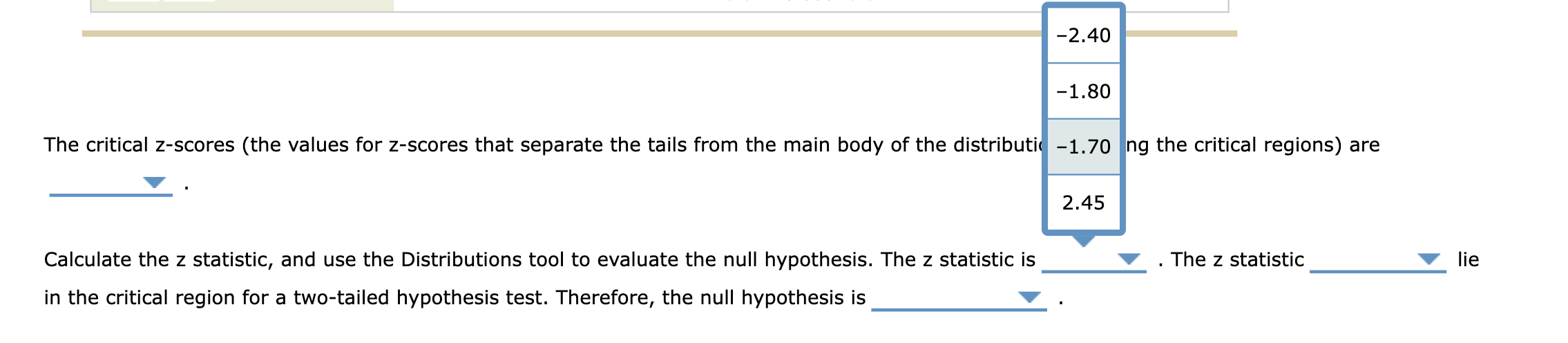 Solved 8. An example of a hypothesis test and the required | Chegg.com