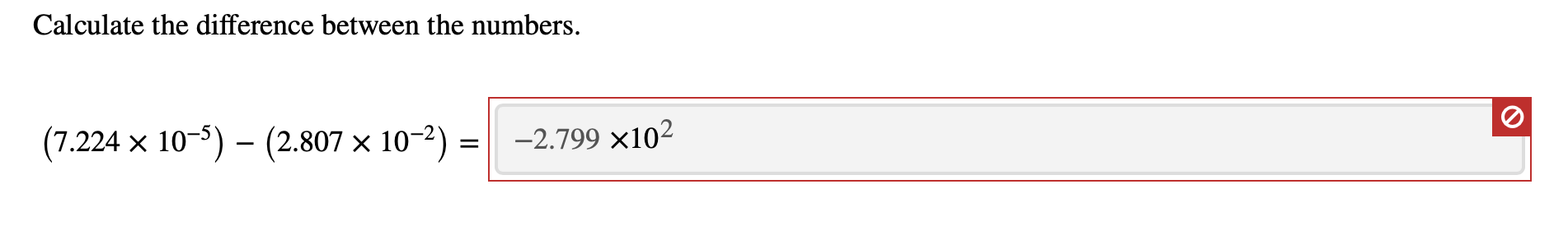 Solved Calculate the difference between the numbers. (7.224 | Chegg.com