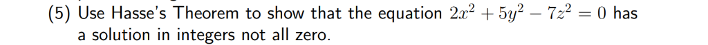 Solved Use Hasse’s Theorem to show that the equation 2x^2 + | Chegg.com