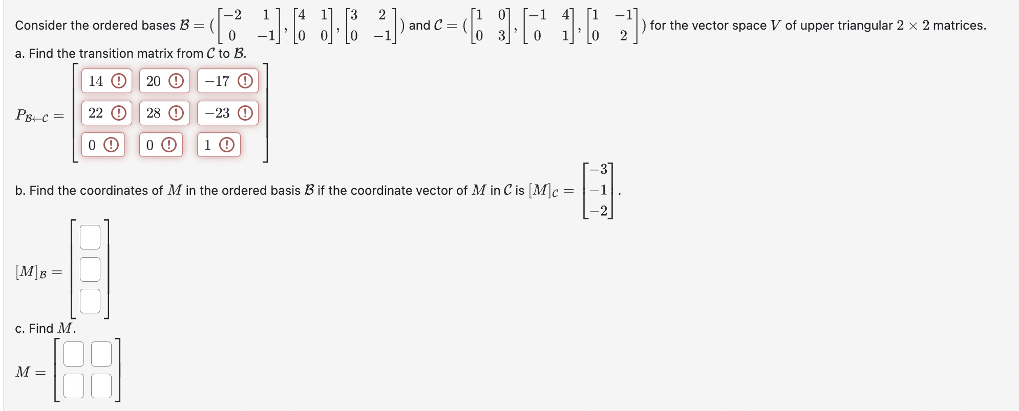 Solved Consider The Ordered Bases
