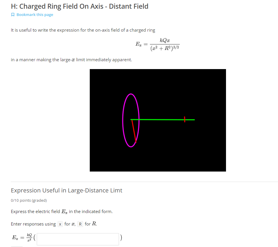 Solved H: Charged Ring Field On Axis - Distant Field W | Chegg.com