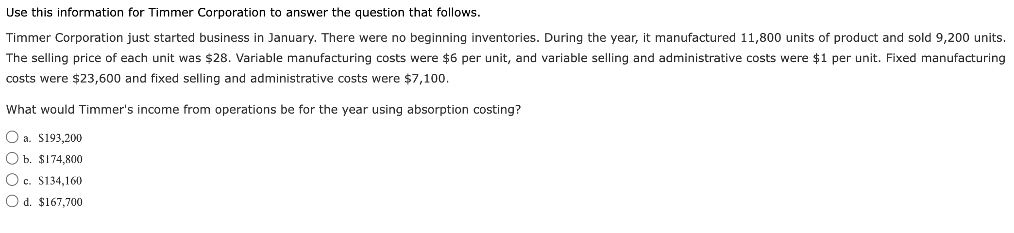 Solved Use this information for Timmer Corporation to answer | Chegg.com