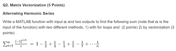 Solved Q2. Matrix Vectorization (5 Points) Alternating | Chegg.com