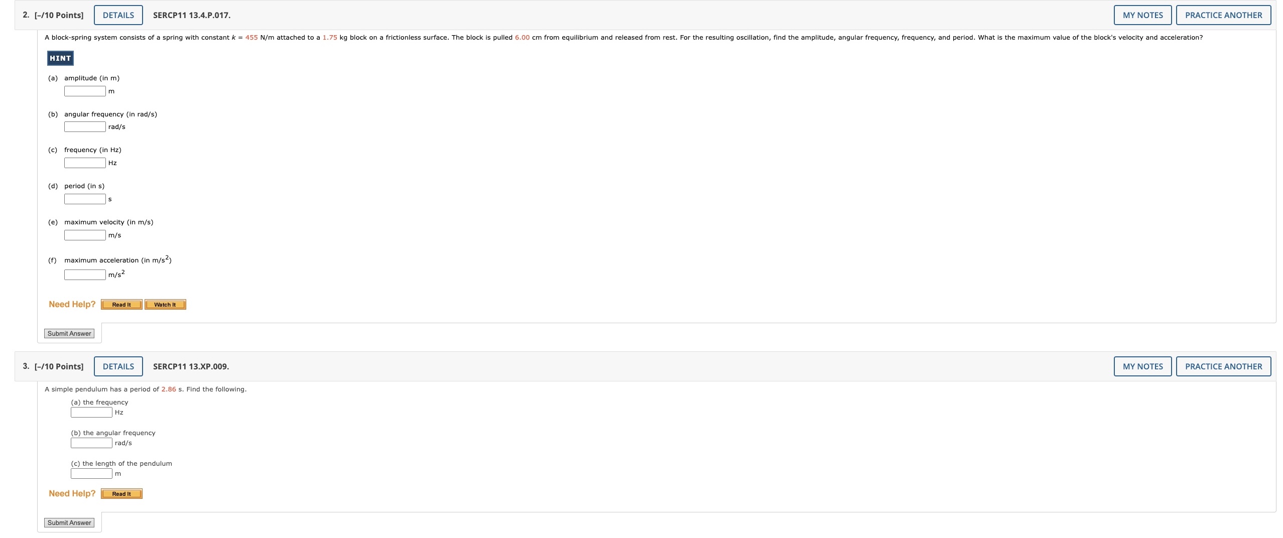 Solved 2. A block-spring system consists of a spring with | Chegg.com