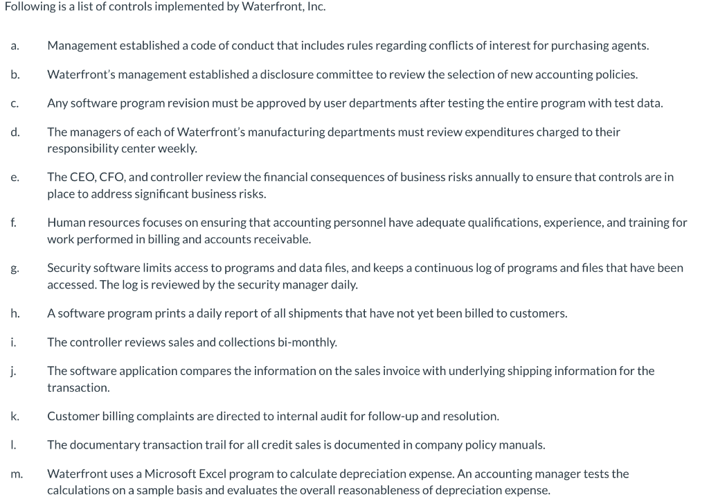 nternal controls can be categorized using the | Chegg.com