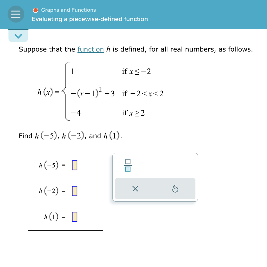 Solved Suppose that the function h ﻿is defined, for all real | Chegg.com