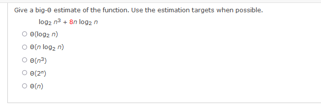 Solved Give a big- estimate of the function. Use the | Chegg.com