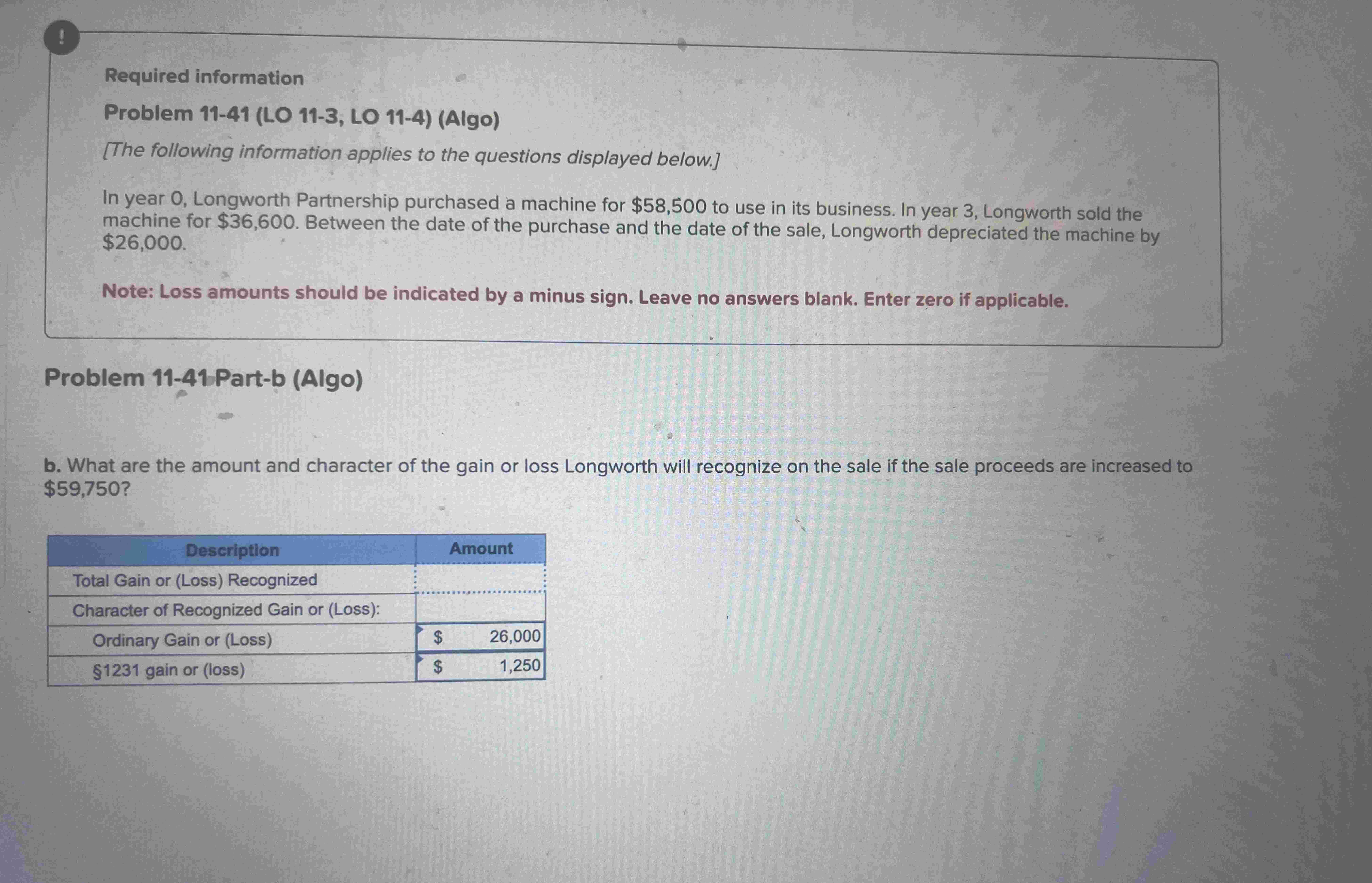 Solved Required informationProblem 11-41 (LO 11-3, ﻿LO | Chegg.com