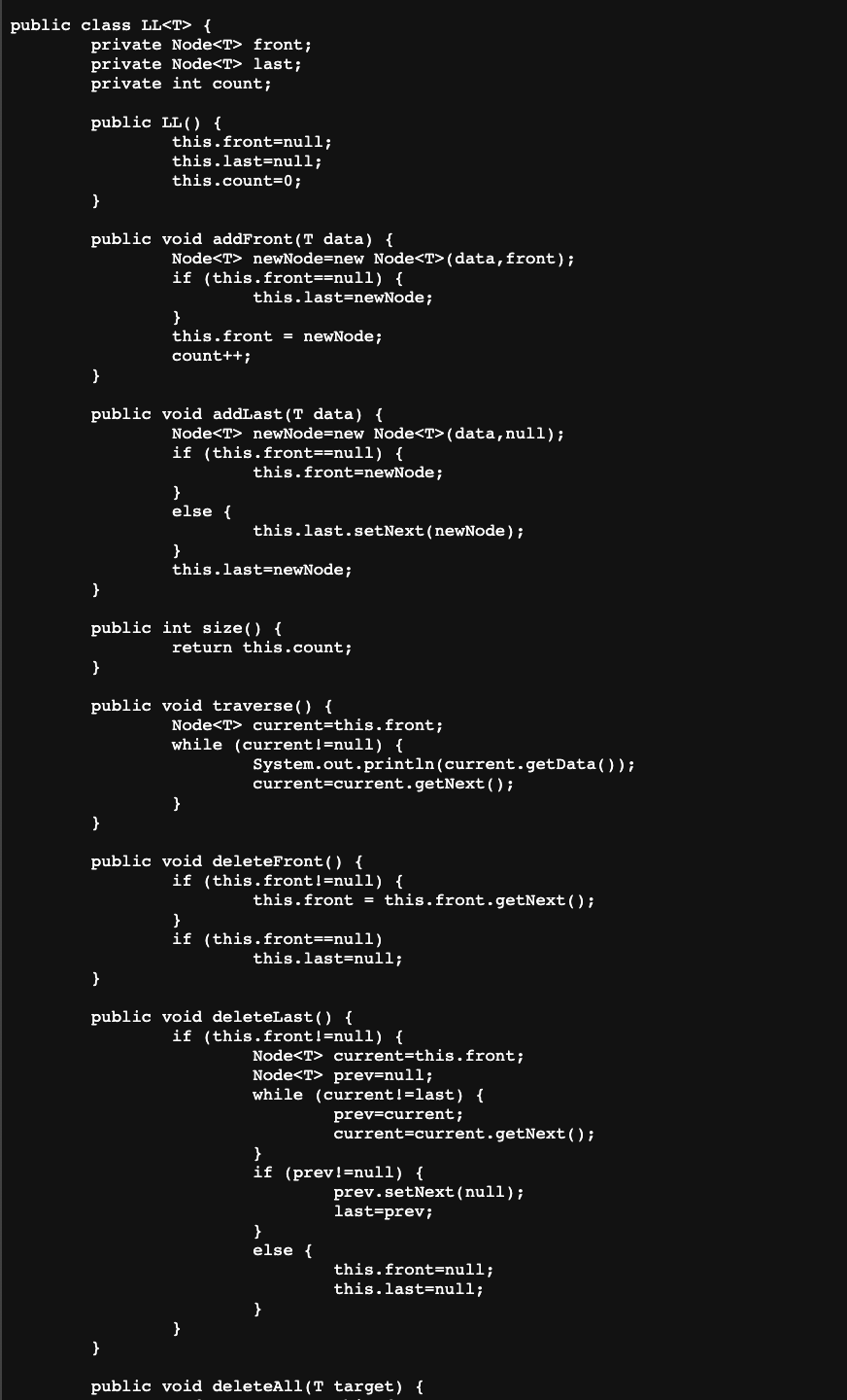 Solved Given the following JAVA classes, write a method | Chegg.com