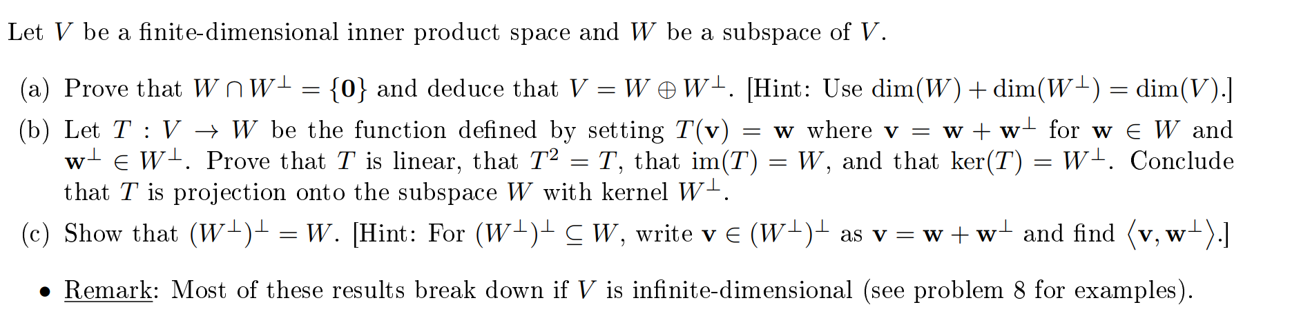 Solved Let V be a finite-dimensional inner product space and | Chegg.com