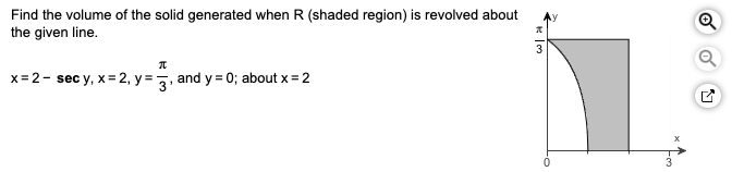 Solved Find the volume of the solid generated when R (shaded | Chegg.com