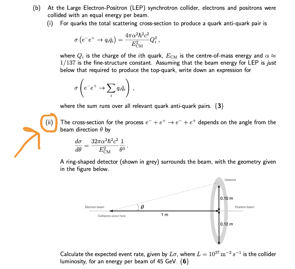 Solved (b) At the Large Electron-Positron (LEP) synchrotron | Chegg.com