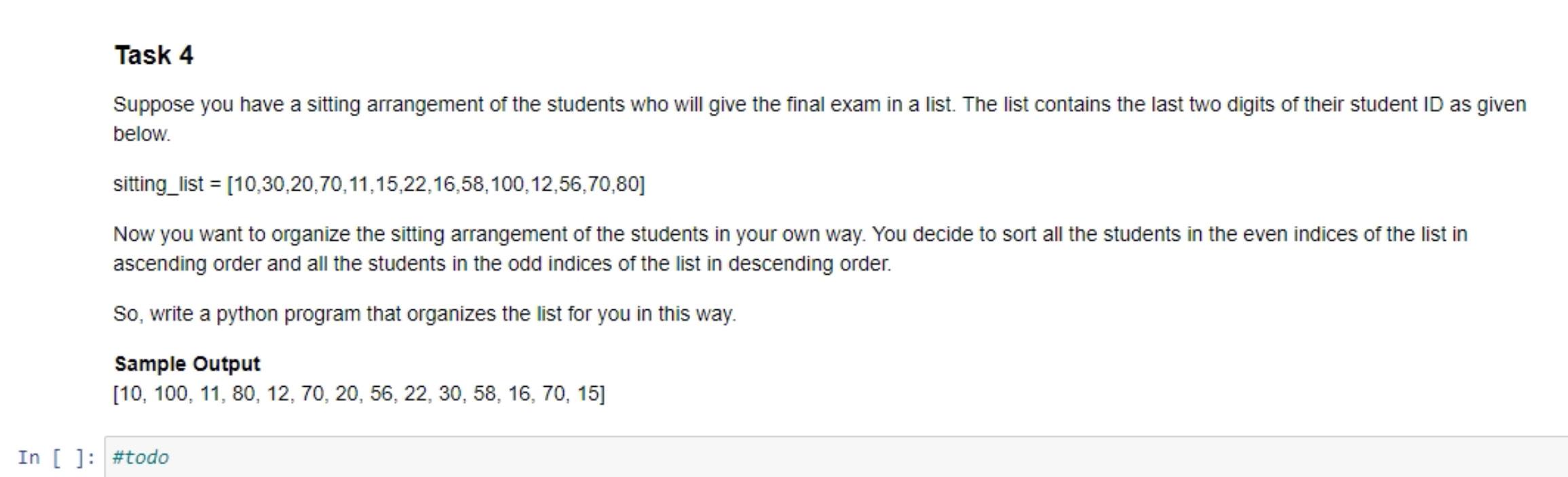 Solved Task 4 Suppose you have a sitting arrangement of the | Chegg.com