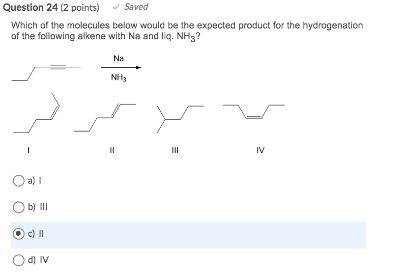Solved Question 24 (2 points) Saved Which of the molecules | Chegg.com