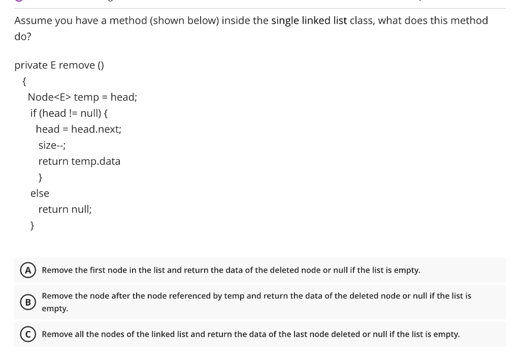 Solved Assume you have a method (shown below) inside the | Chegg.com