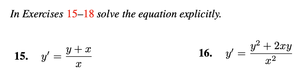 Solved In Exercises 15–18 solve the equation explicitly. y + | Chegg.com