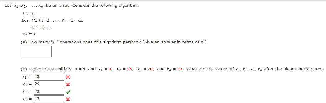 Solved Let X1, X2, ..., Xn be an array. Consider the | Chegg.com