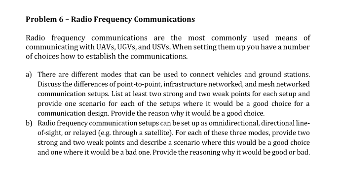 Problem 6 - Radio Frequency Communications Radio | Chegg.com