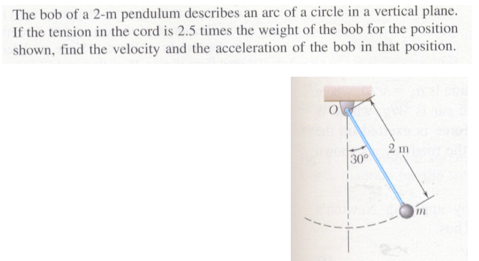 Solved The bob of a 2-m pendulum describes an arc of a | Chegg.com