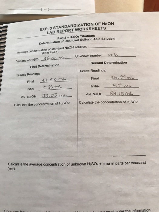 Solved EXP. 3 STANDARDIZATION OF NaOH LAB REPORT WORKSHEETS | Chegg.com Solved EXP. 3 STANDARDIZATION OF NaOH LAB REPORT WORKSHEETS | Chegg.com