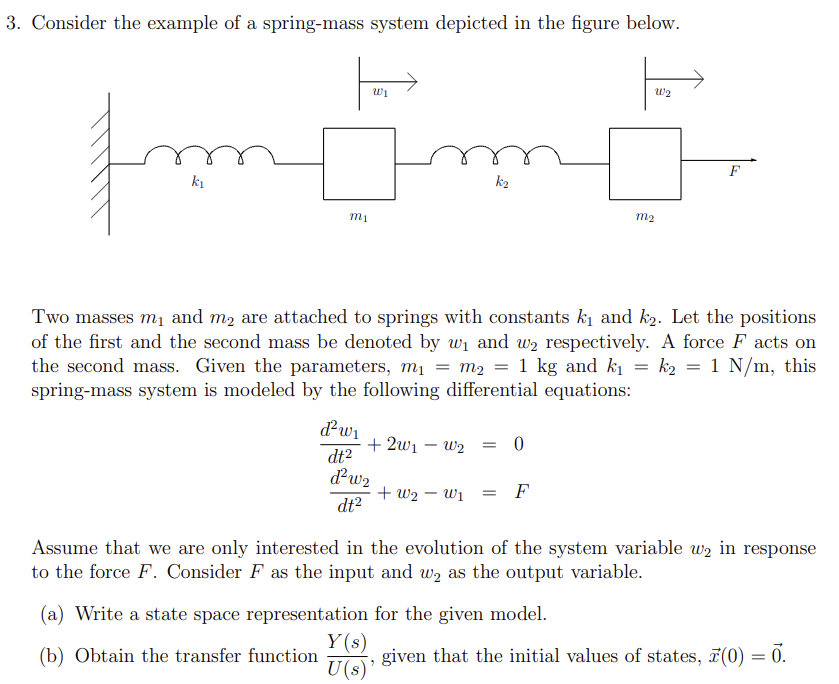 Solved Consider the example of a spring-mass system depicted | Chegg.com