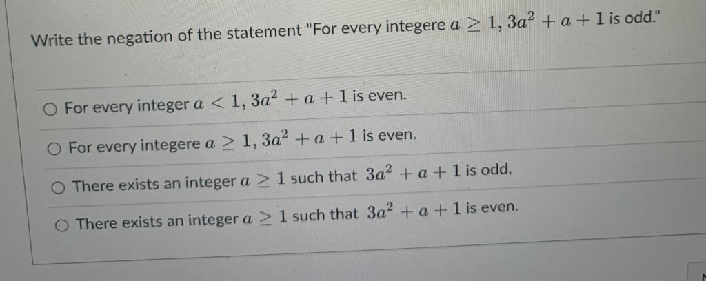 Solved Write the negation of the statement "For every | Chegg.com