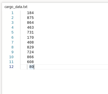 Solved %% Application Problem % load data - weights of cargo | Chegg.com