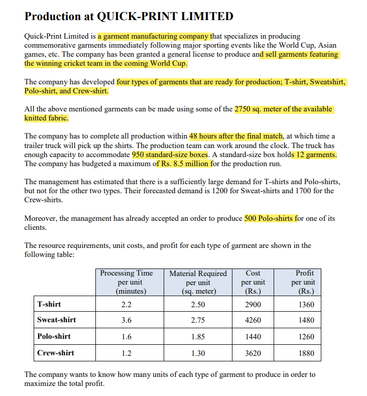 Solved Make a Spreadsheet Model for this problem and find | Chegg.com
